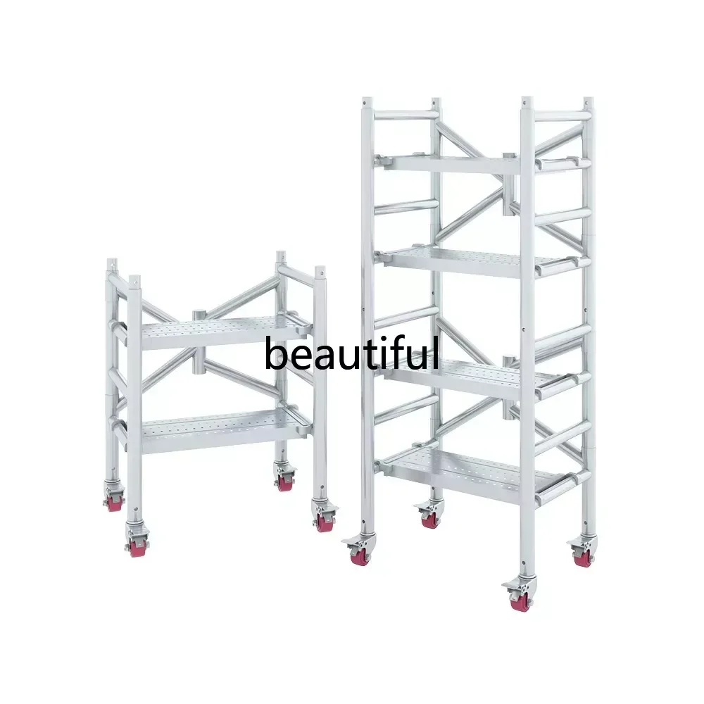 Scaffolding-folding-lifting-mobile-platform-portable-wheel-decoration-horse-stool-thickened ...