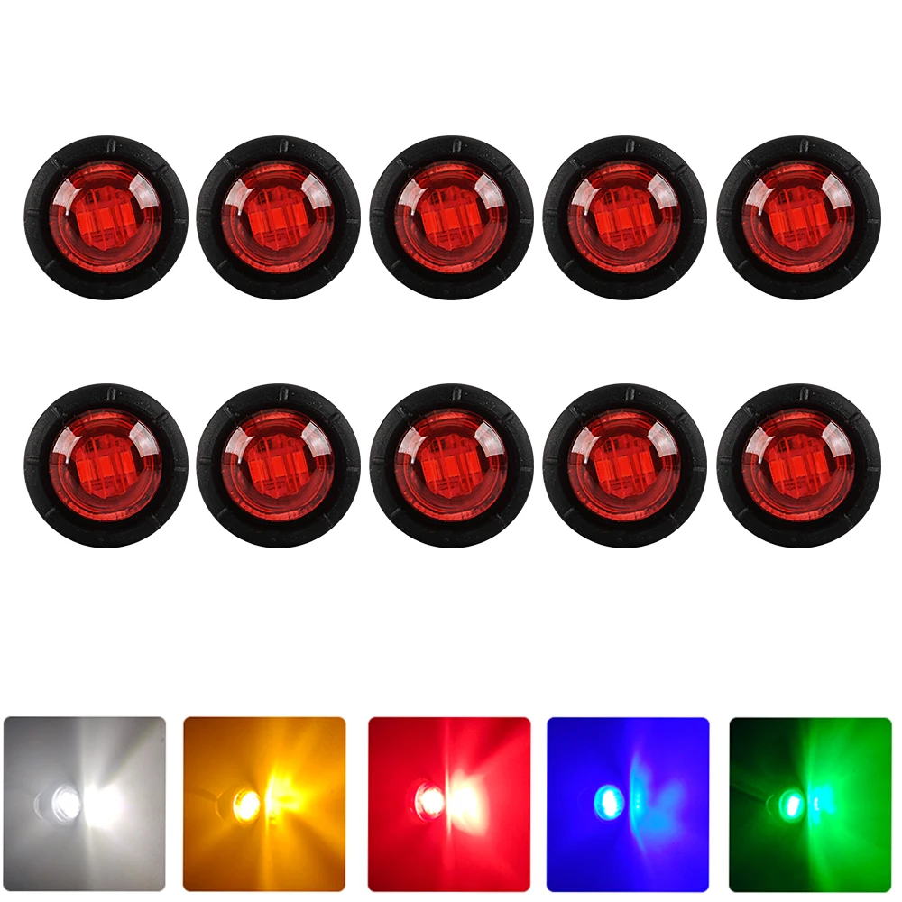 10pcs-LED-Indicators-12V-24V-Round-Trailer-Side-Marker-Light-Yellow ...