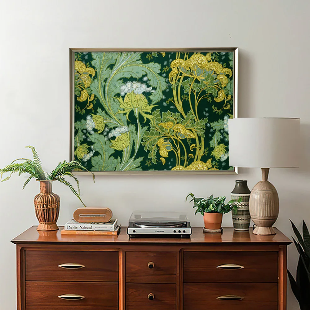 Harry-Napper-Print-Art-Vintage-Poster-Hemlock-Design-Canvas-Painting-Fabric-Textile-Flower ...