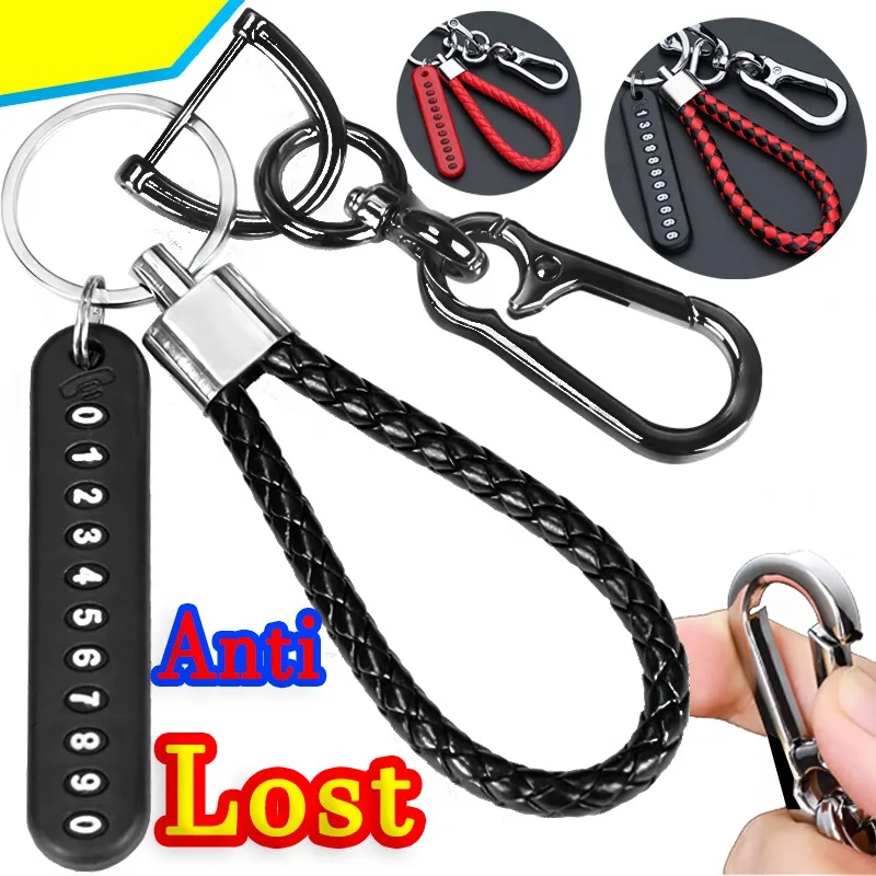 Anti-Lost-Key-Chain-Unisex-Woven-Rope-Keyring-Prevent-Loss-Number-Plate ...