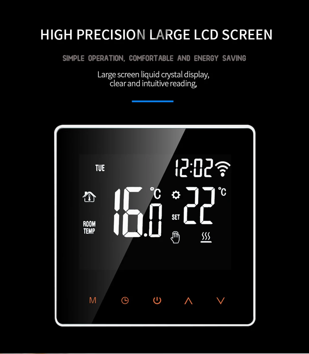 Thermostat Régulateur,Thermostat intelligent WiFi WT81 Tuya,chaudière à eau-gaz électrique ...