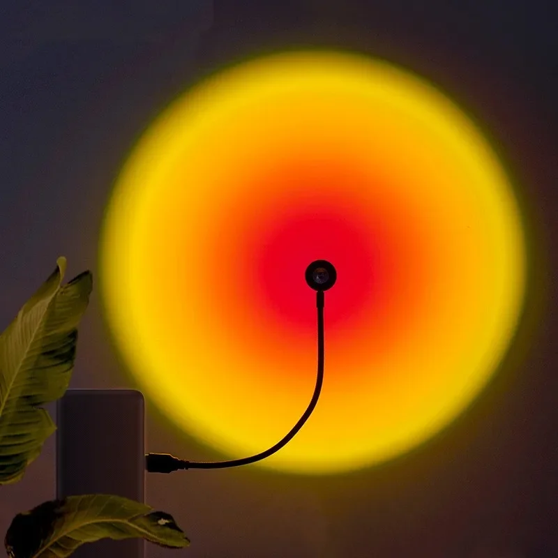 1x-USB-Sunset-Lamp-LED-Rainbow-Neon-Night-Light-Projector-Photography ...