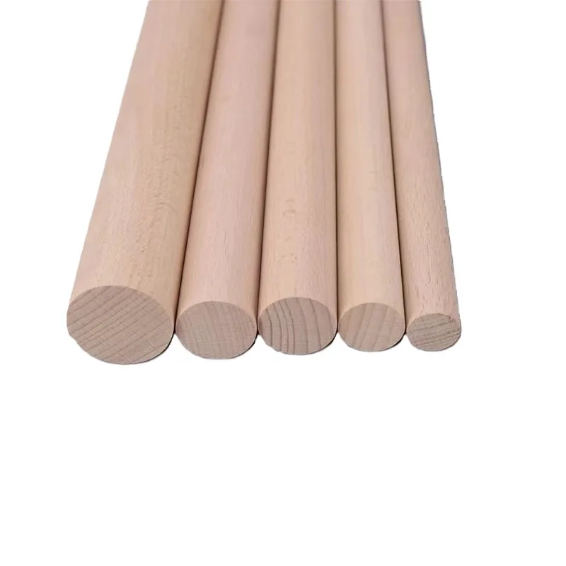 Wooden-stick-round-wooden-stick-beech-wood-solid-wood-handmade-DIY ...