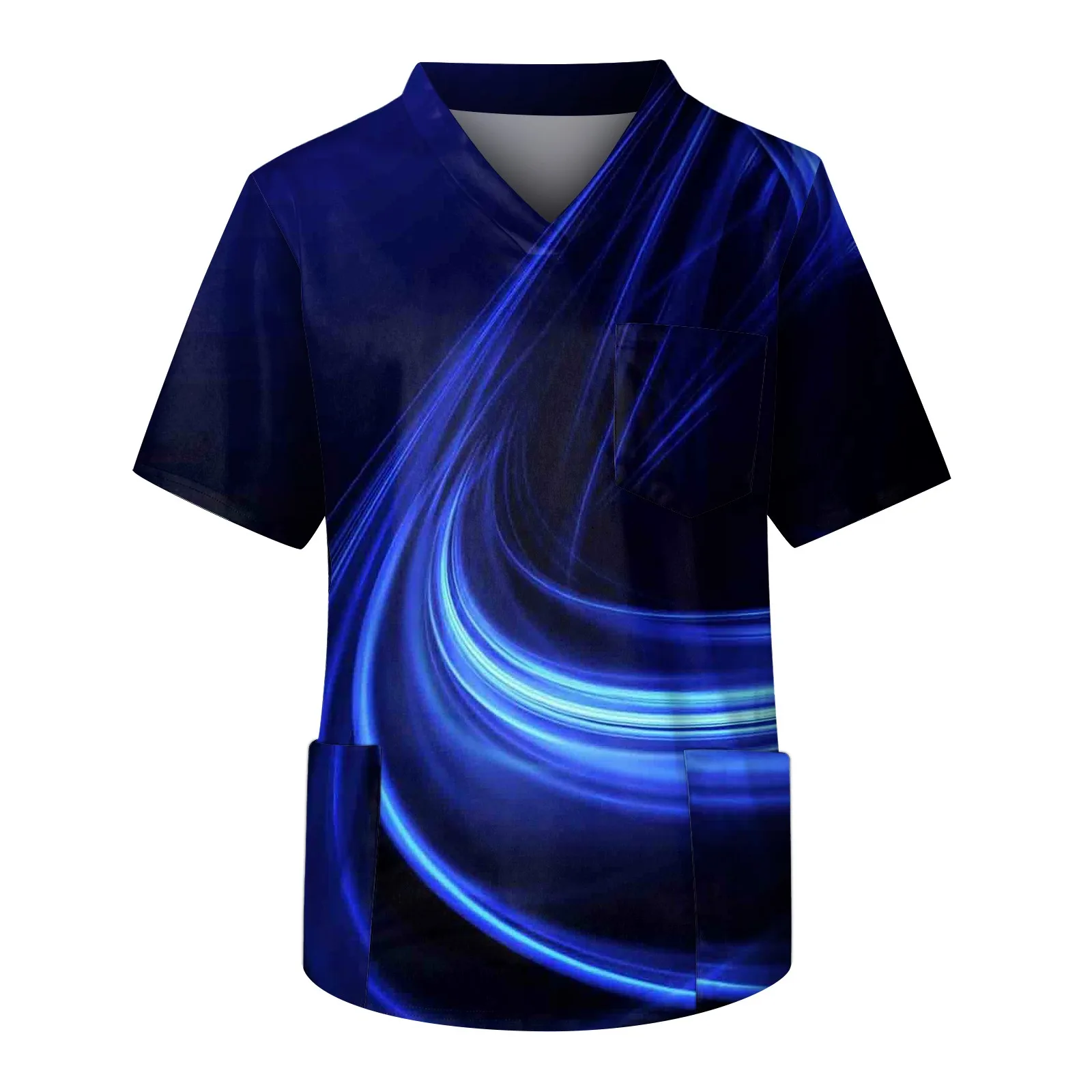 New Nurse Uniforms For Men 3d Print Tops V-Neck T-Shirt Hospital Clinic ...