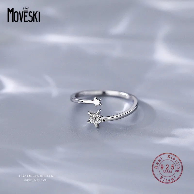 MOVESKI-925-Sterling-Silver-Trend-Charm-Pav-Zircon-Star-Open-Ring-Women ...