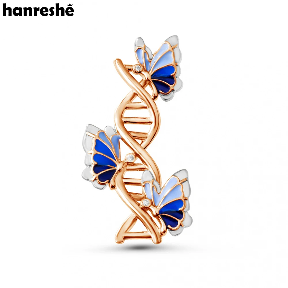 Hanreshe-Medical-Creative-Butterfly-DNA-Brooch-Pins-Luxury-Genetics ...