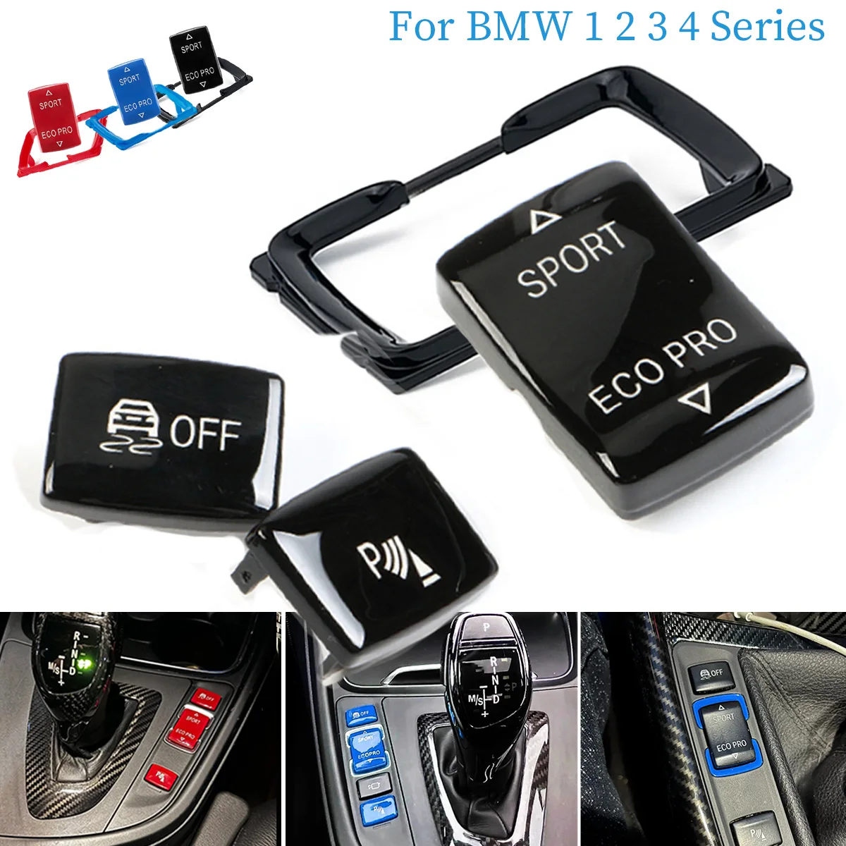 Car Center Console Sport Eco Pro Drive Mode Switch Cover & Button Frame ...