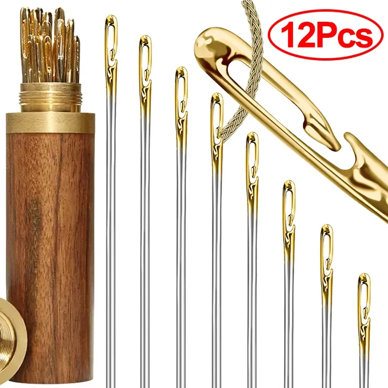 12Pcs-Seite-Loch-Blind-N-hen-Nadeln-Edelstahl-ltere-Selbst-Threading ...