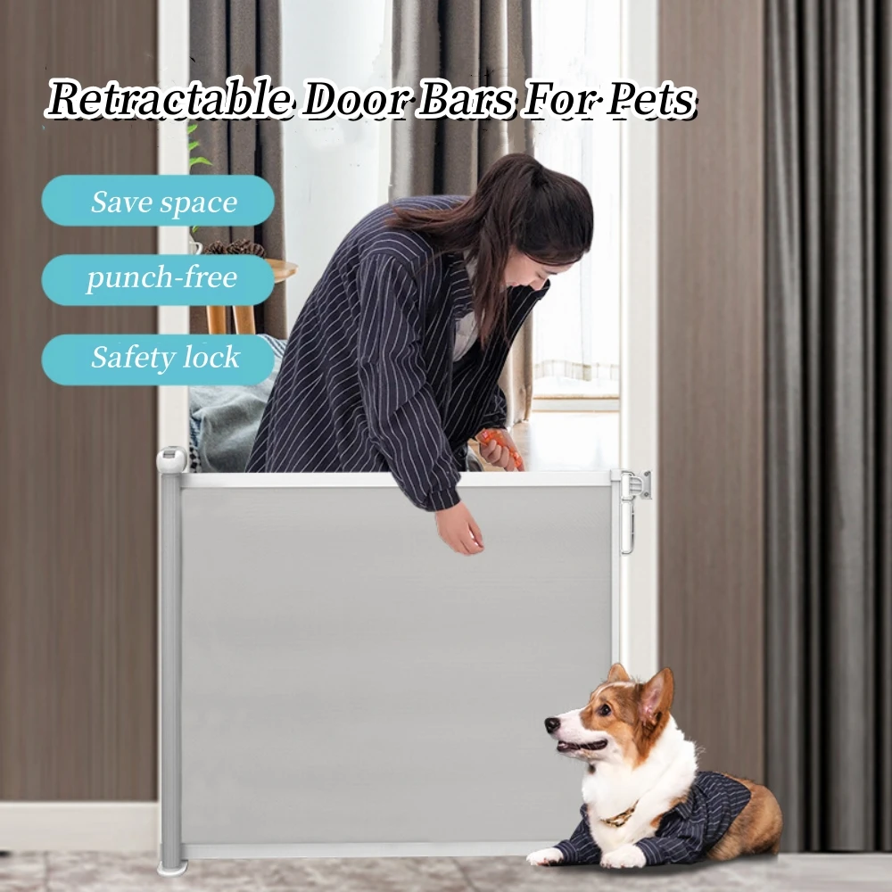 Retractable-Baby-Protective-Gate-Pet-Dog-Isolation-Door-Fence-Dog ...