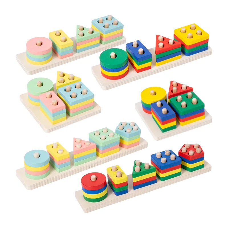 New-Kids-Educational-Early-Learning-Geometric-Figure-Pillar-Block ...