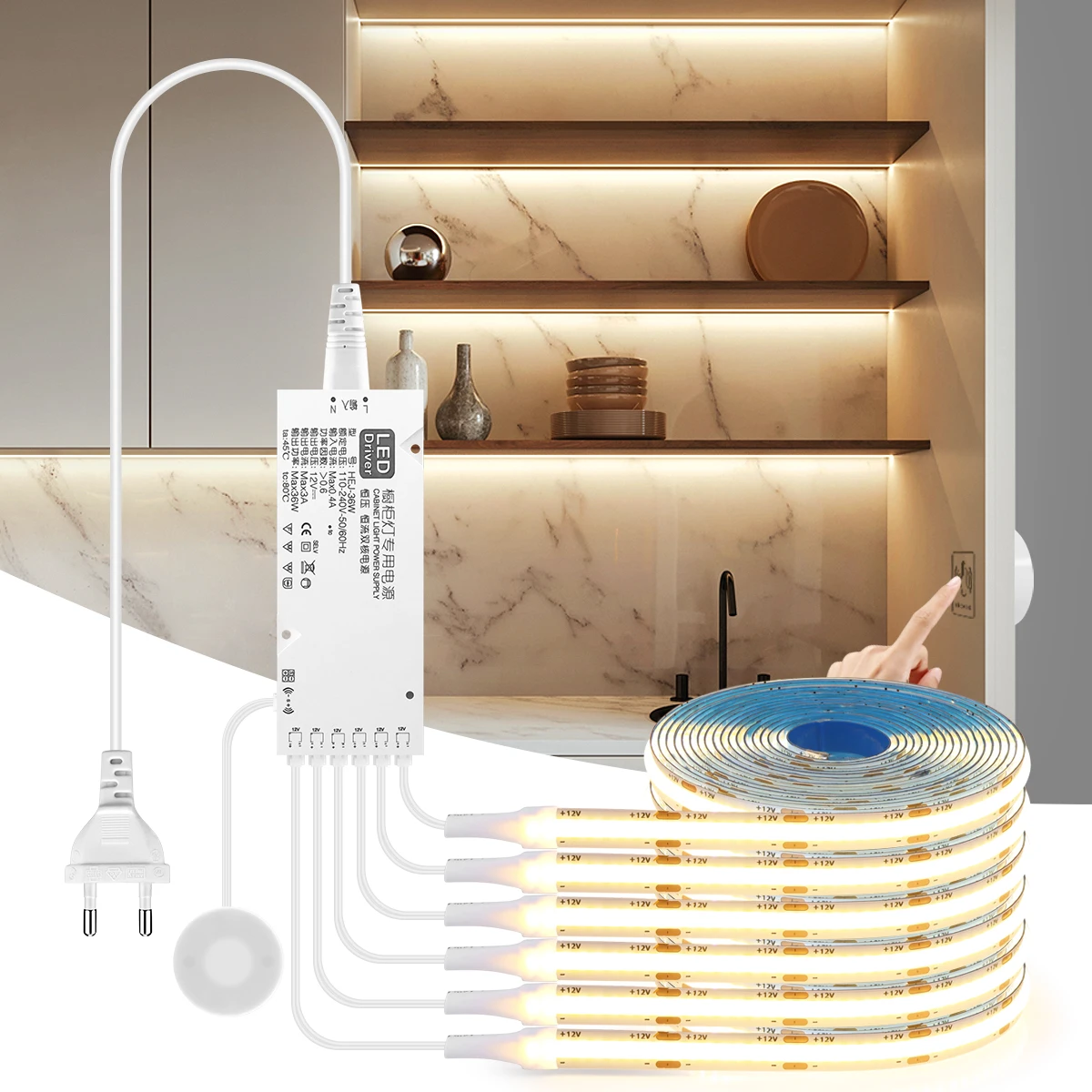12V-COB-Dimmable-LED-Strip-Light-Hand-Scan-Sensor-and-Touch-Dimmer ...