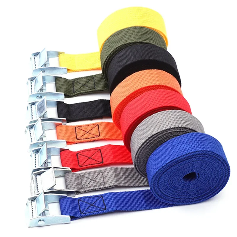 5M-25mm-Car-Tension-Rope-Tie-Down-Strap-Strong-Ratchet-Belt-Luggage-Bag ...
