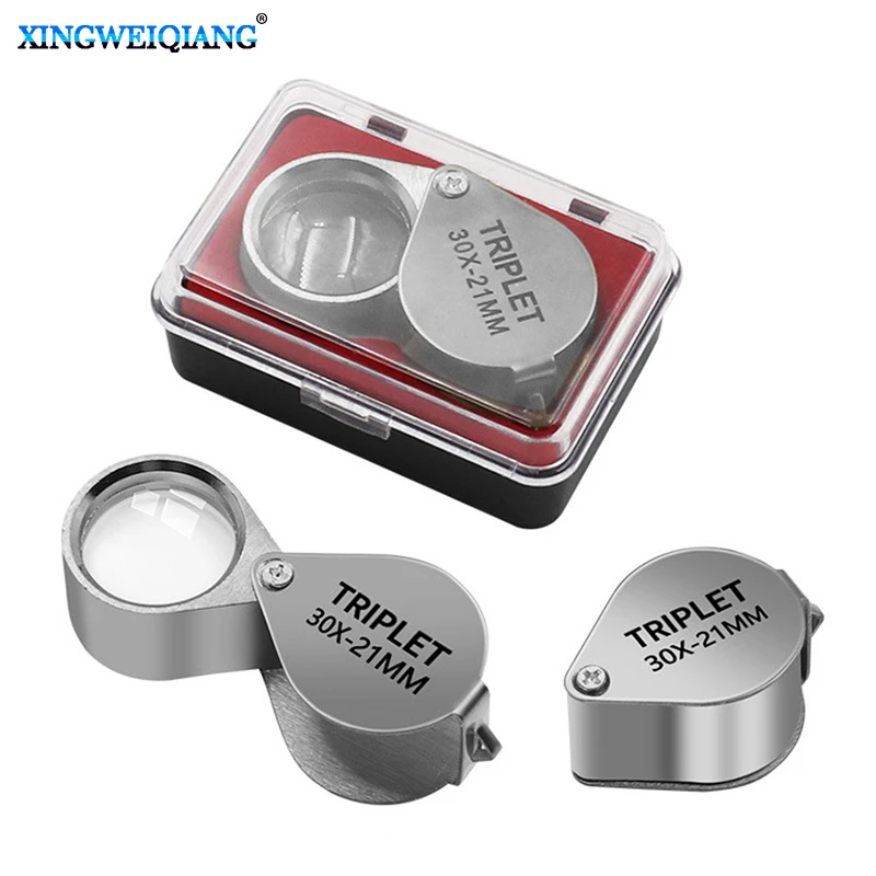 Triplet Magnifier Jewelers Eye Tool Folding Loupe Glass Lens 10x 20x ...