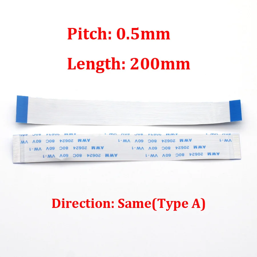 2PCS-FFC-FPC-Ribbon-Flexible-Flat-CABLE-PITCH-0-5MM-200-mm-Same-Contact ...