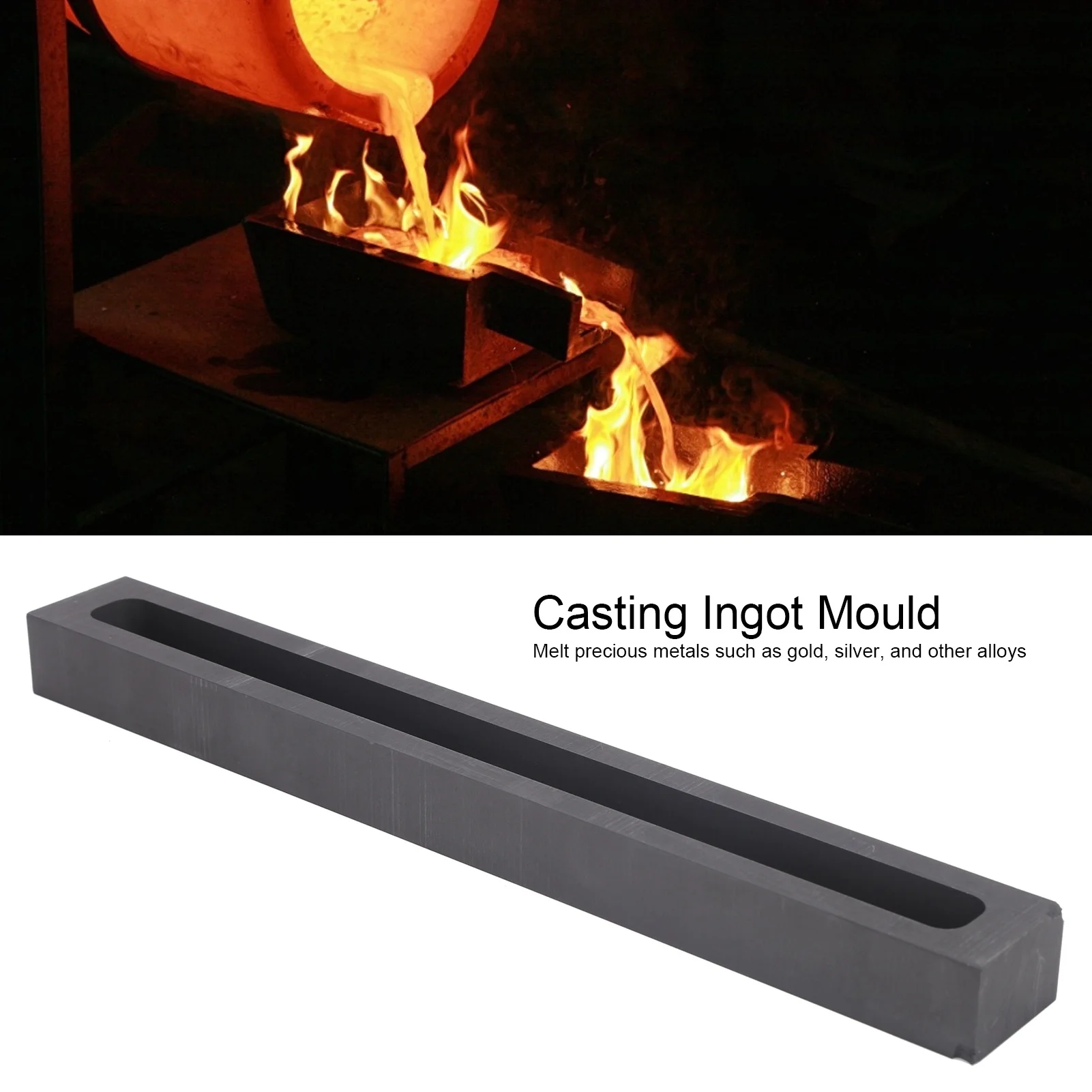 Graphite Ingot Mold Bar Graphite Crucible Square Slot for Gold Silver ...
