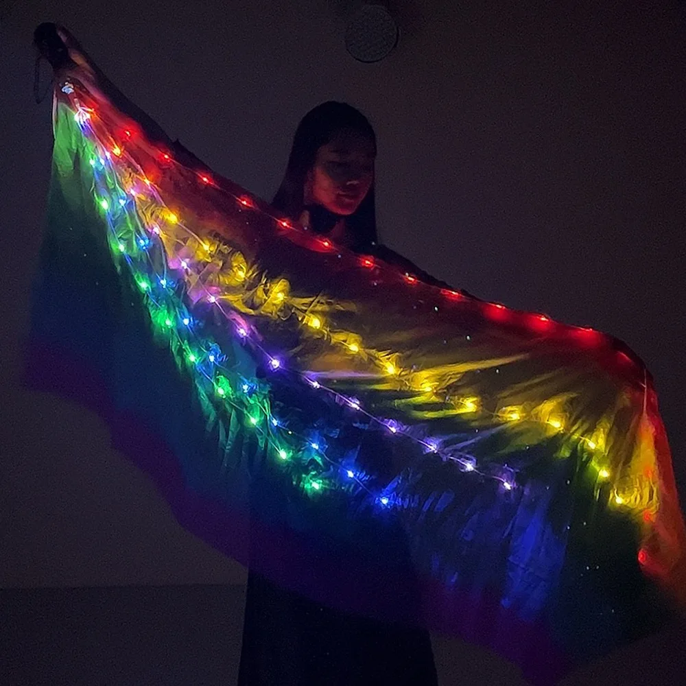 LED-Poi-Veil-for-Women-Belly-Dance-Rainbow-Led-Light-Poi-Imitation-Silk ...