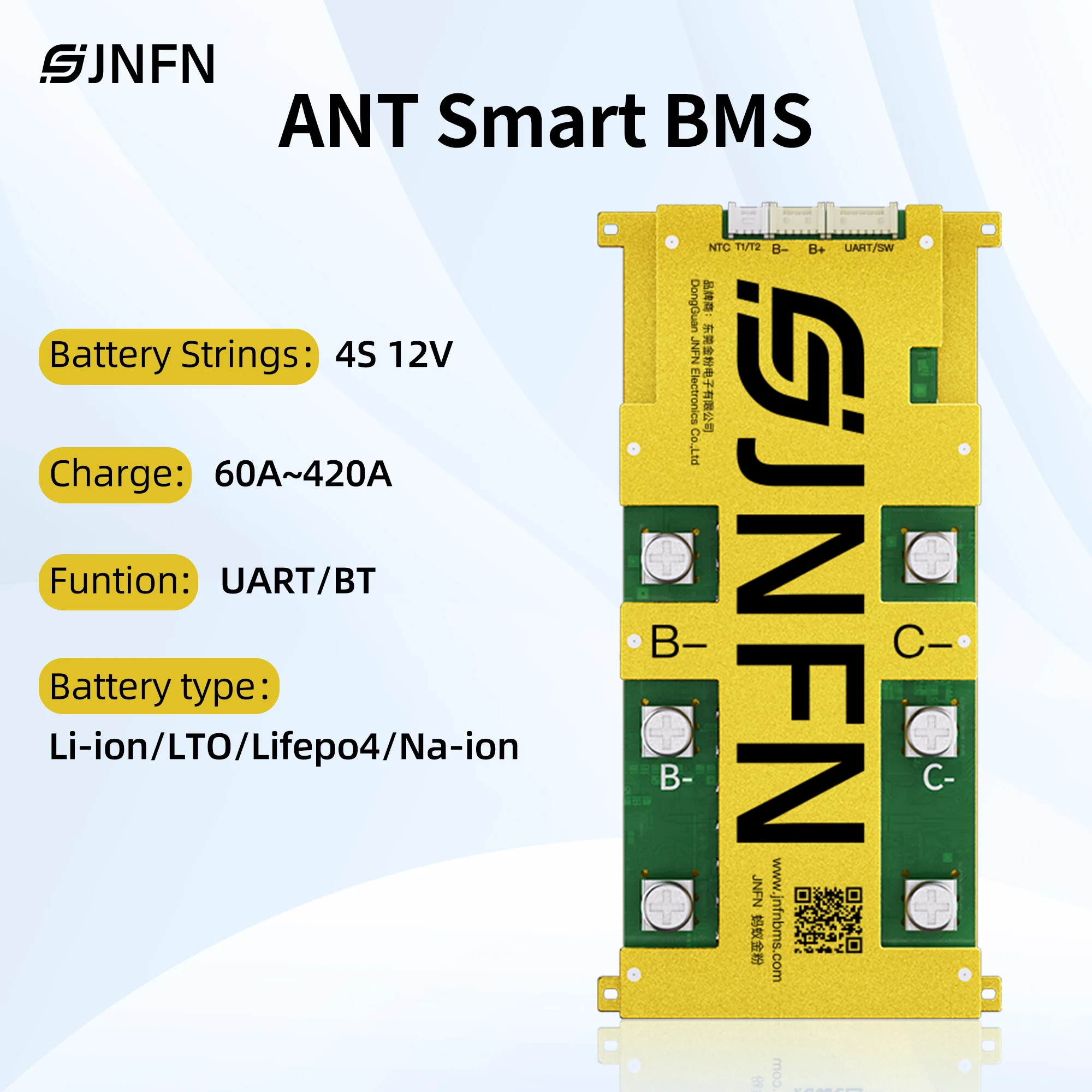 ANT BMS 4S 12V LiFePO4/LTO/NCM 60A 110A 130A 400A 420A Bluetooth voor ...