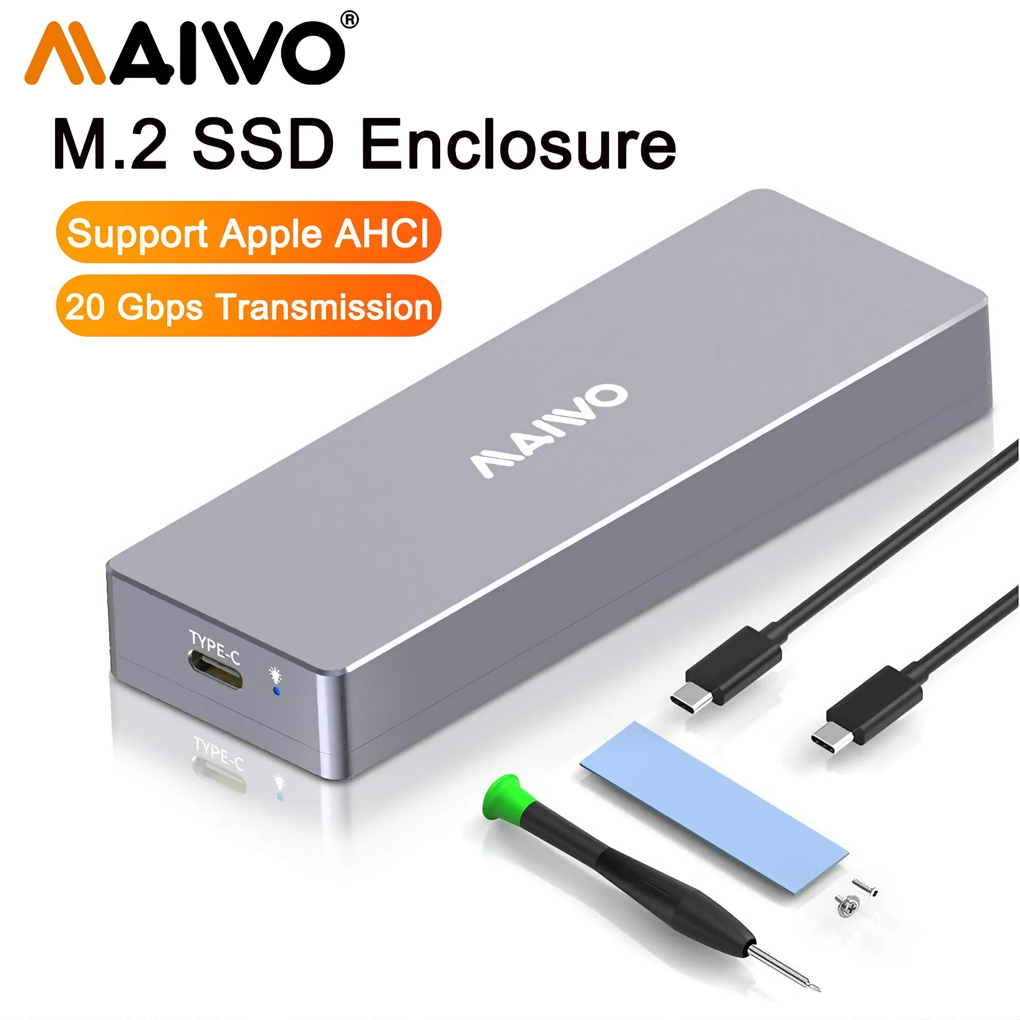 MAIWO 20Gbps Macbook SSD Case 12+16 PIN AHCI/NVMe SSD Enclosure for ...