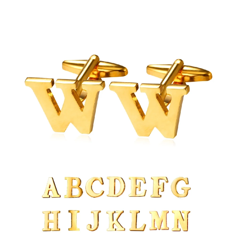 U7 Alphabet Letter Cufflinks Initial Capital Letters EFGHIJKLMN Simple ...