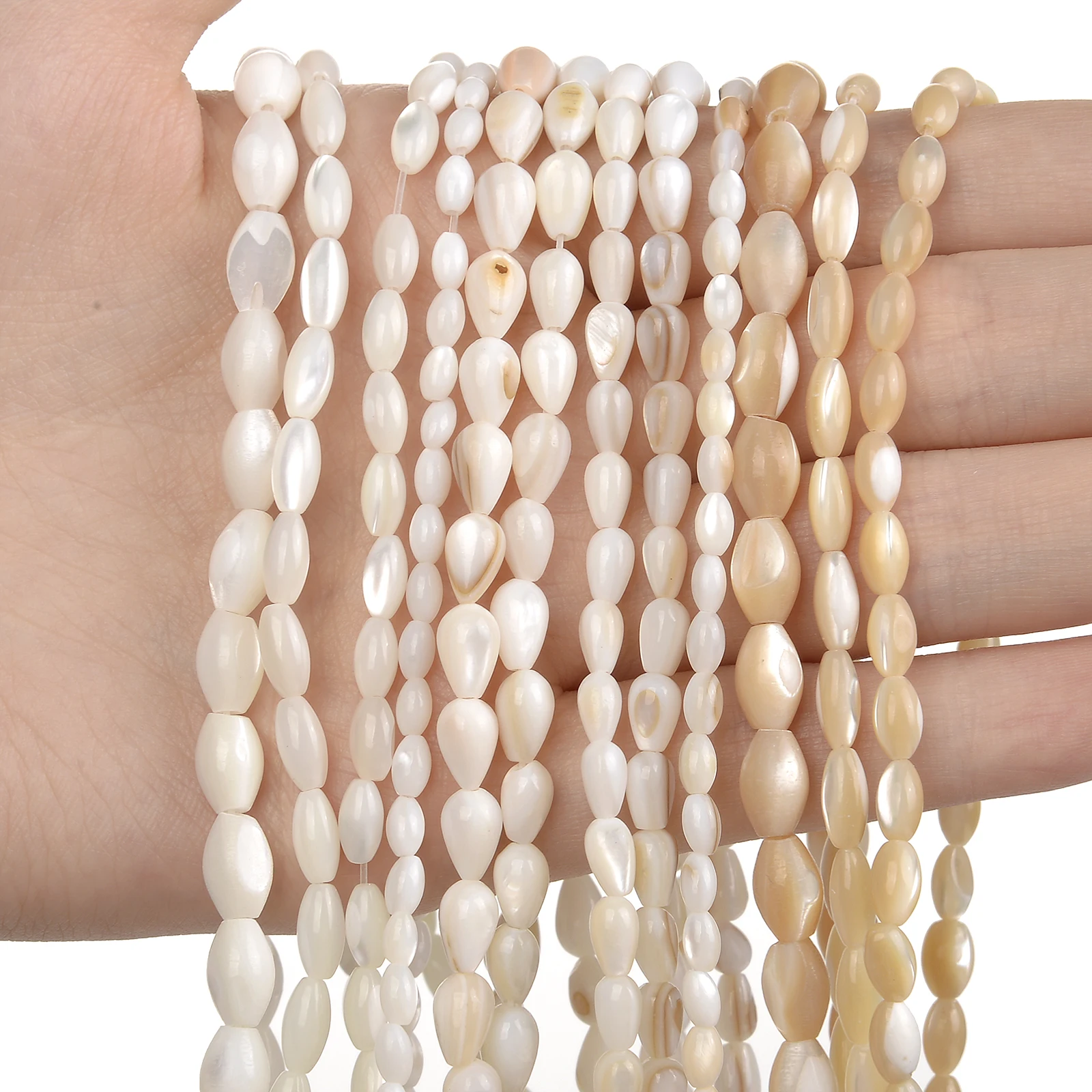 Natural Shell Beads White coffee Mother Of Pearl Loose Spacer Beads For ...