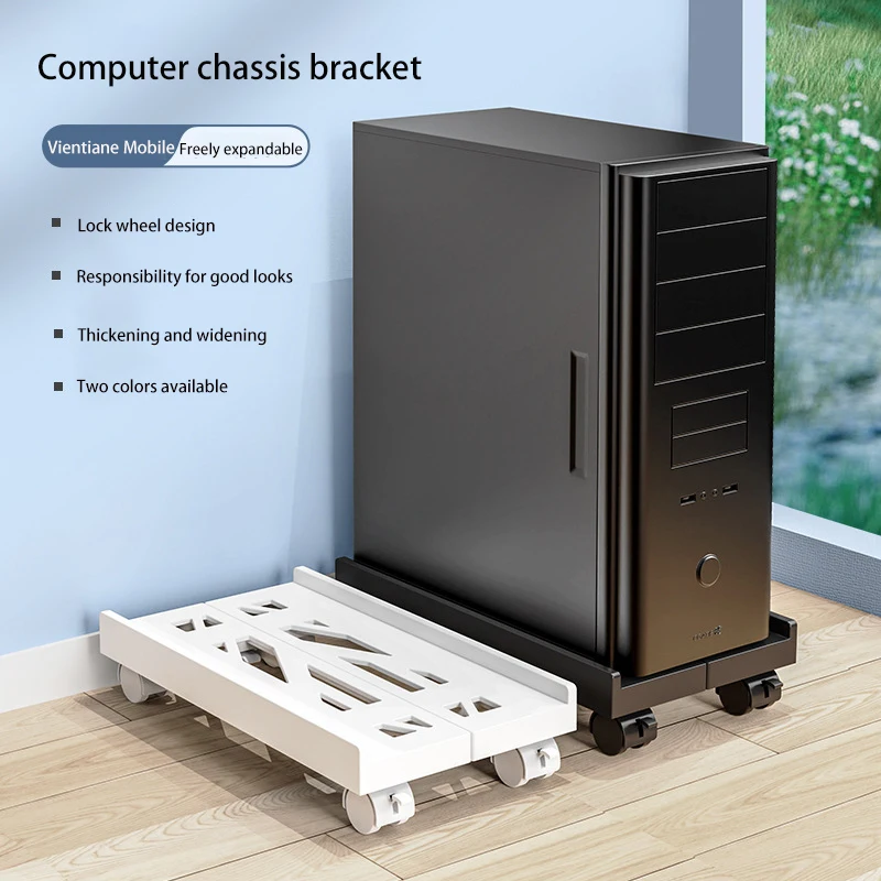 Desktop-Office-Host-Bracket-Holder-Movable-Universal-Wheels-Retractable ...
