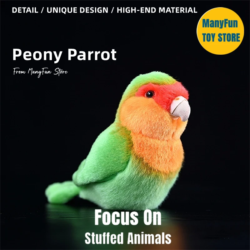 Peony-Parrot-Plush-Toy-Lovebird-Plushie-Green-Budgie-Plush-Toys ...