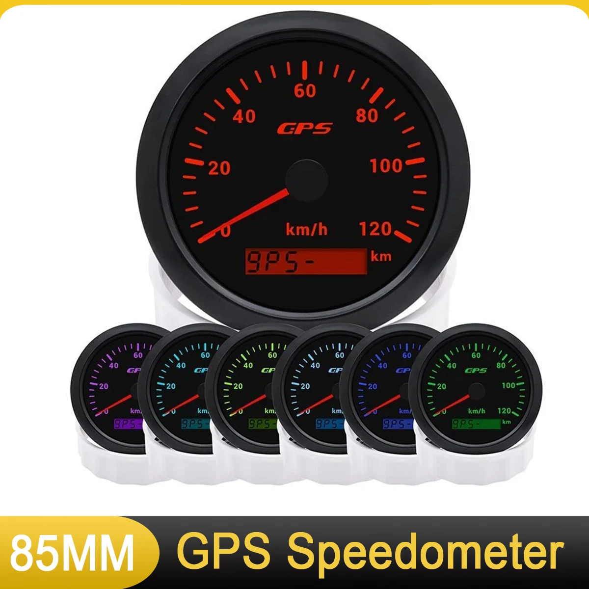 Marine GPS Speedometer 60/120 KM/H with GPS Antenna 7 Color Backlight ...