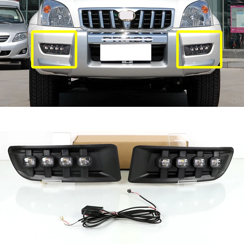 Car-LED-Fog-Light-Fit-For-Toyota-Prado-120-Land-Cruiser-FJ120-LC120 ...