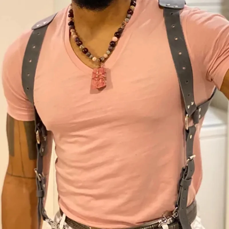 Steampunk-Leather-Suspender-Medieval-Shoulder-Chest-Harness-Men-Women ...