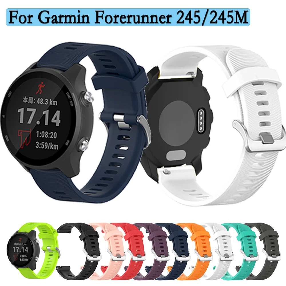 20mm-Silicone-Strap-For-Garmin-Forerunner-245-245M-For-Venu-2plus ...