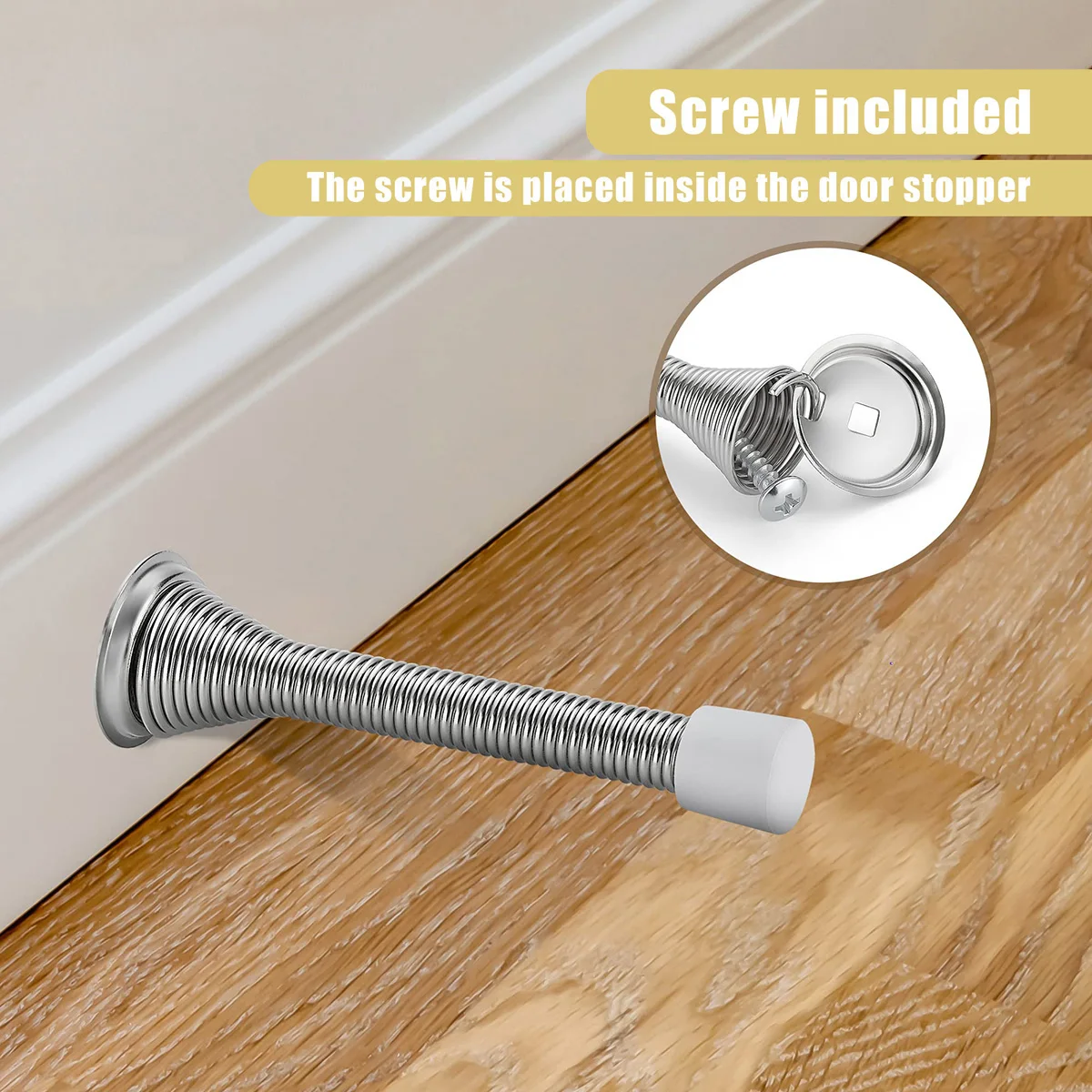12pcs-Rubber-Wall-Mounted-Door-Stopper-Stainless-Steel-Door-Stops ...