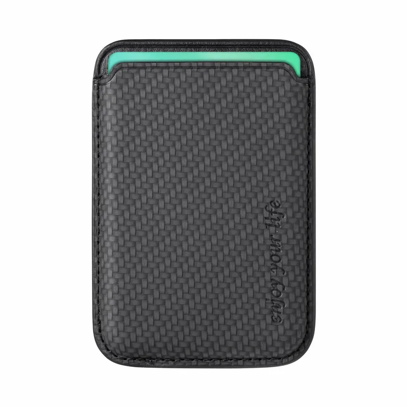 Carbon Fiber Magnetic Macsafe Leather Wallet Card Holder for Magsafe ...