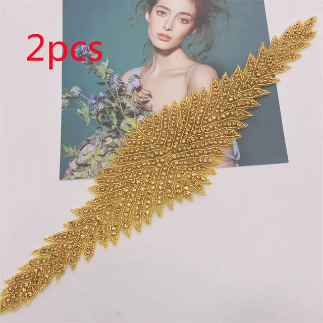 Handmade Crystal Beaded Rhinestone patches Iron on Bridal Sash Belt ...