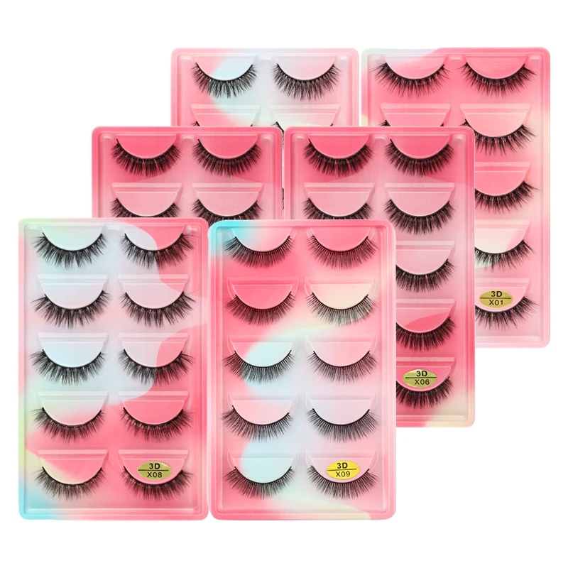wholesale-lashes-28-Styles-5-pairs-3D-mink-false-eyelashes-natural-long ...