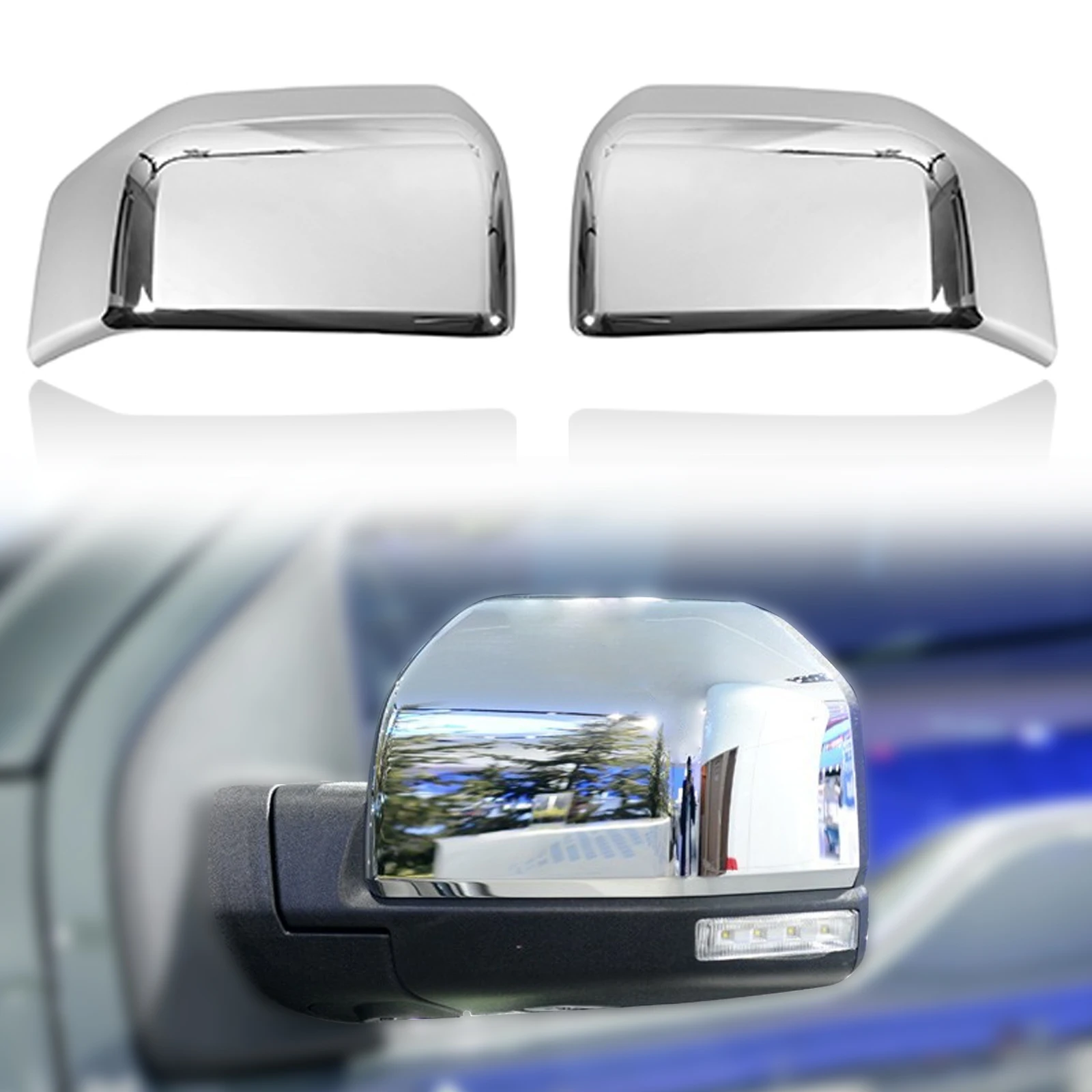 Chrome-Door-Rearview-Mirror-Cover-Cap-Housing-Fit-for-Ford-F150-F-150 ...