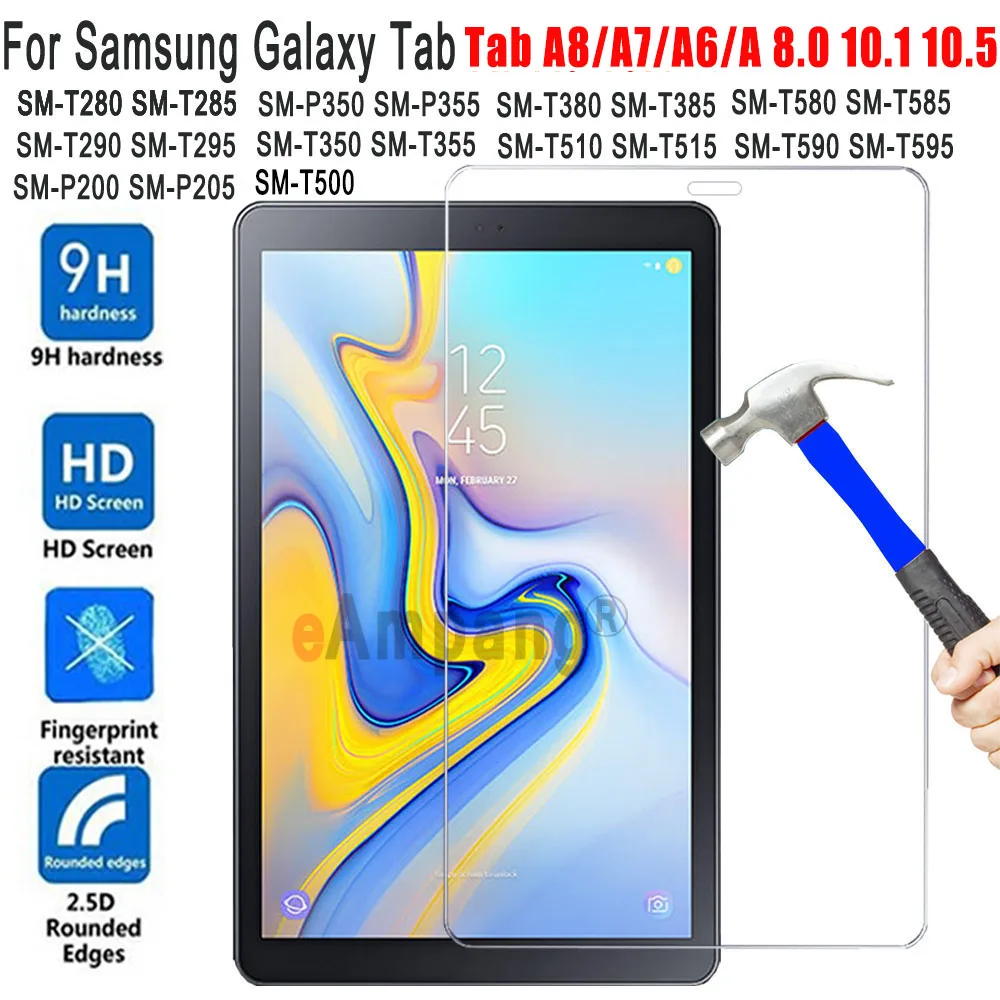 Vidrio templado para Samsung Galaxy Tab A8 8,0 10,5 A 10,1 9,7 A7 10,4 A7 lite T500 T590 T510 ...