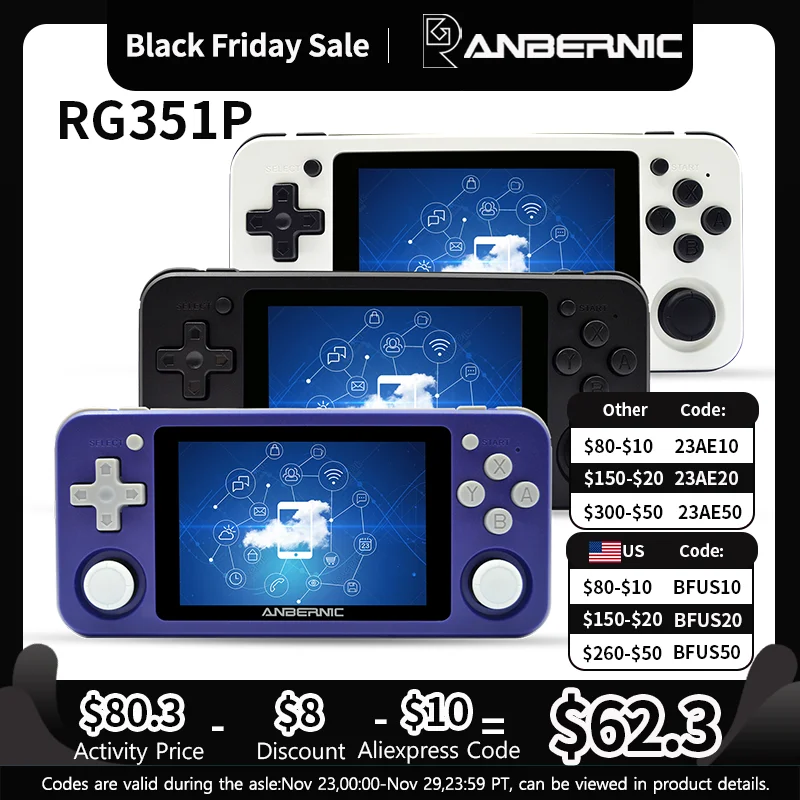 ANBERNIC-RG351M-RG351P-Retro-Video-Game-Console-Aluminum-Alloy-Shell ...