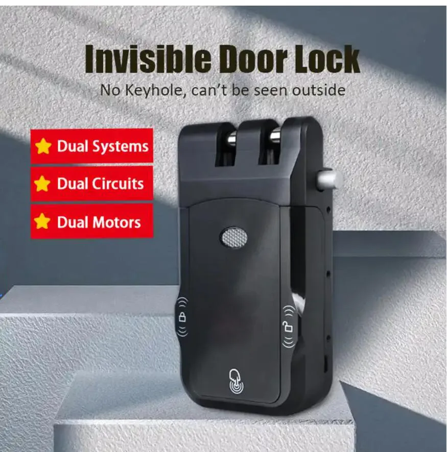 Dual-Systems-Dual-Motors-Smart-Invisible-Door-Lock-Keyless-Entry-Home ...