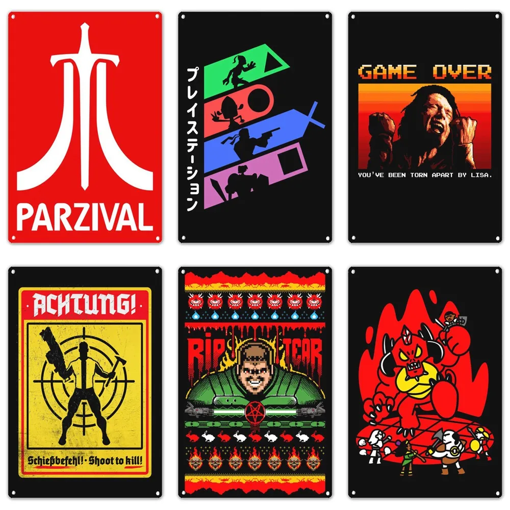 Classic-Video-Game-Retro-Metal-Tin-Signs-Game-Room-Sign-Man-Cave-Wall ...