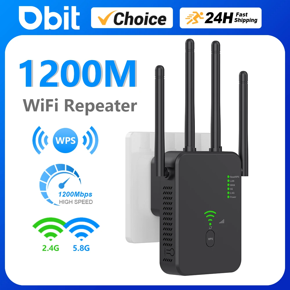 DBIT-WiFi-Repeater-1200Mbps-Dual-Band-2-4G-5GHz-WiFi-Extender-Long ...