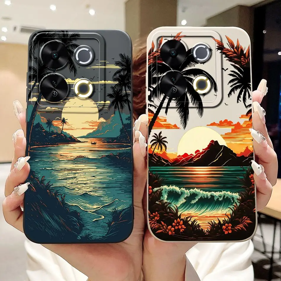 For ITEL P65 New Fashion Dusk Beach Painting Case For Itel P671L ...