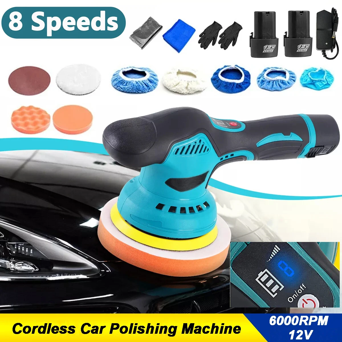 12V-Cordless-Car-Polisher-8-Gears-380W-Lithium-Electric-Polishing ...