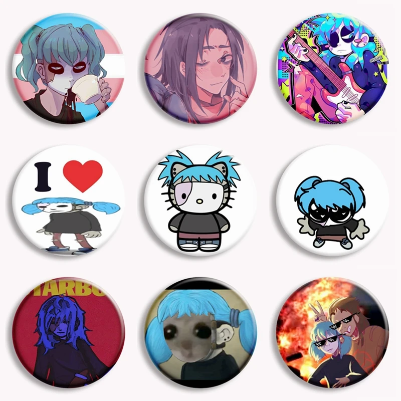 Horror Adventure Game Sally Face Anime Button Pin Sal Fisher Cute Meme ...