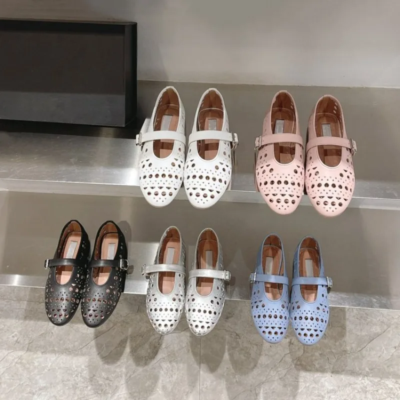 Women-s-Sandals-Ballet-Flats-Silver-Hollow-Out-Fishing-Net-Shoes ...