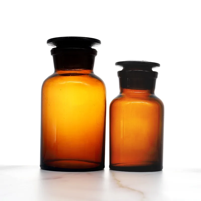 High Borosilicate Glass Brown Wild-mouth Bottle Laboratory Transparent ...