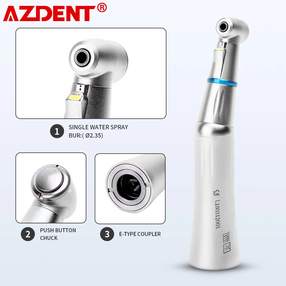 Azdent dental 1:1 led contra ângulo velocidade lenta handpiece e ...