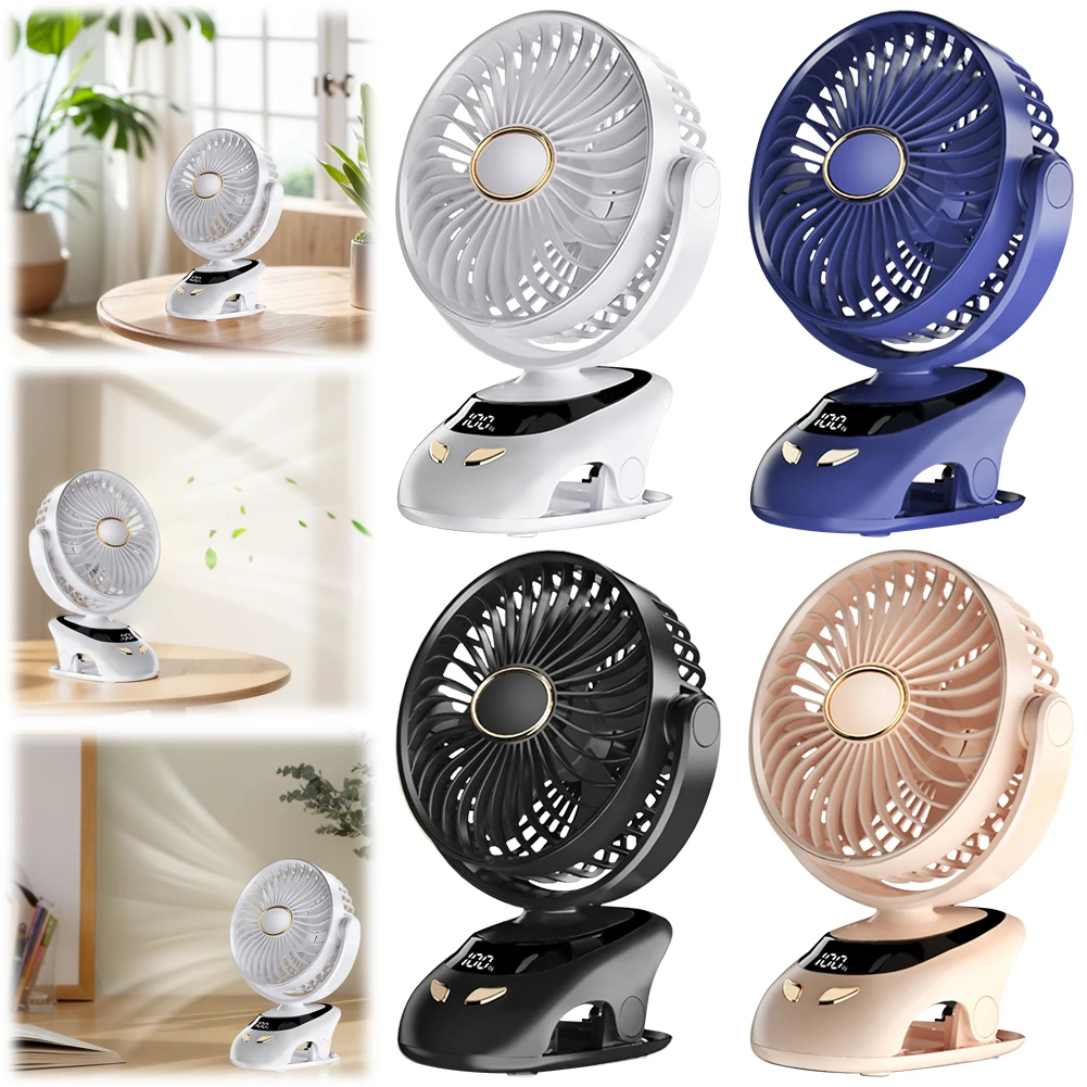 Portable-Clip-on-Fan-Rechargeable-USB-Desk-Fan-Quiet-Personal-Fan-360 ...