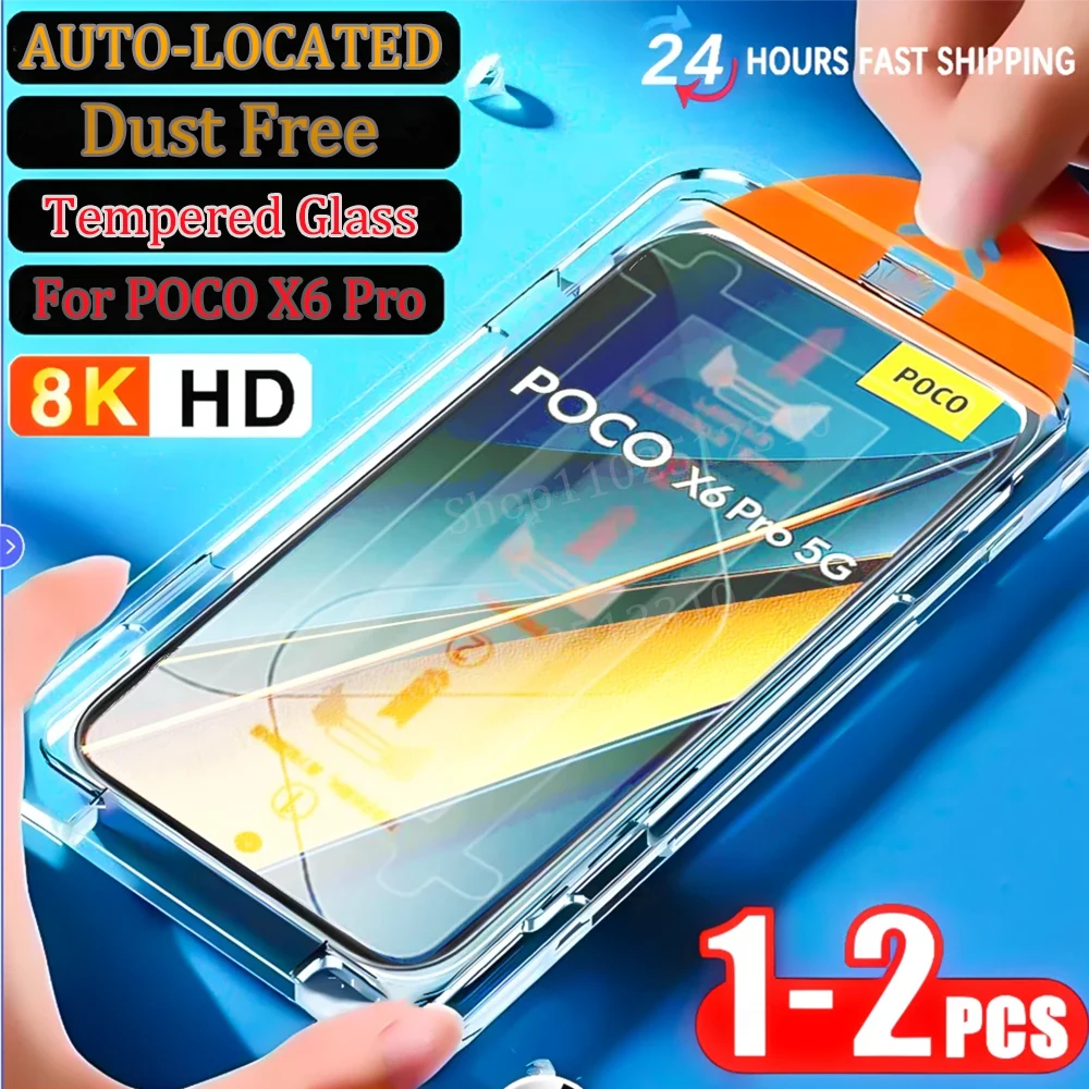 1-2Pcs-Tempered-Glass-For-Poco-X6-X5-X4-GT-F4-F3-Pro-8K-Oleophobic ...