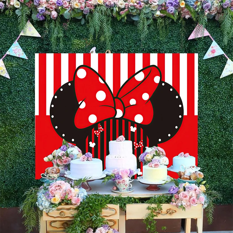 Minnie Mouse Black Head Red Bow