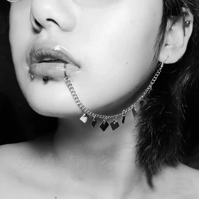 Side Labret Hoop Piercing